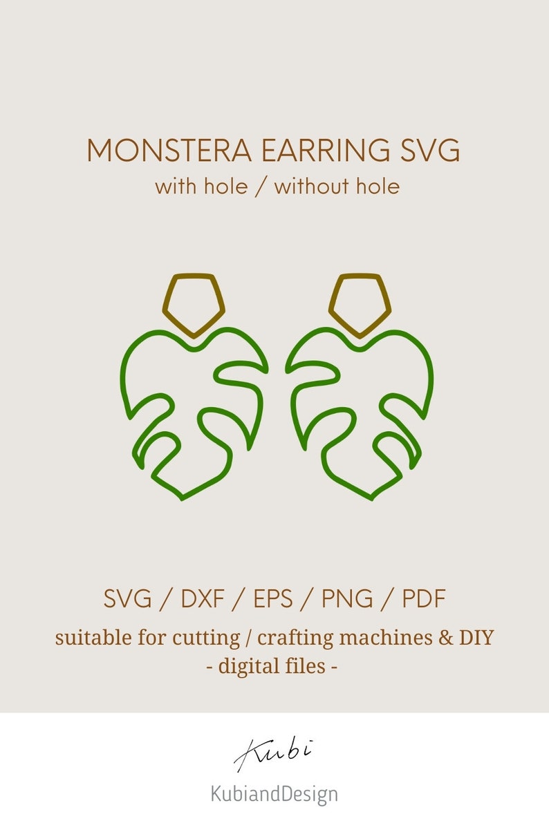 Monstera Earrings SVG Leaf Earrings SVG Botanical Earrings - Etsy