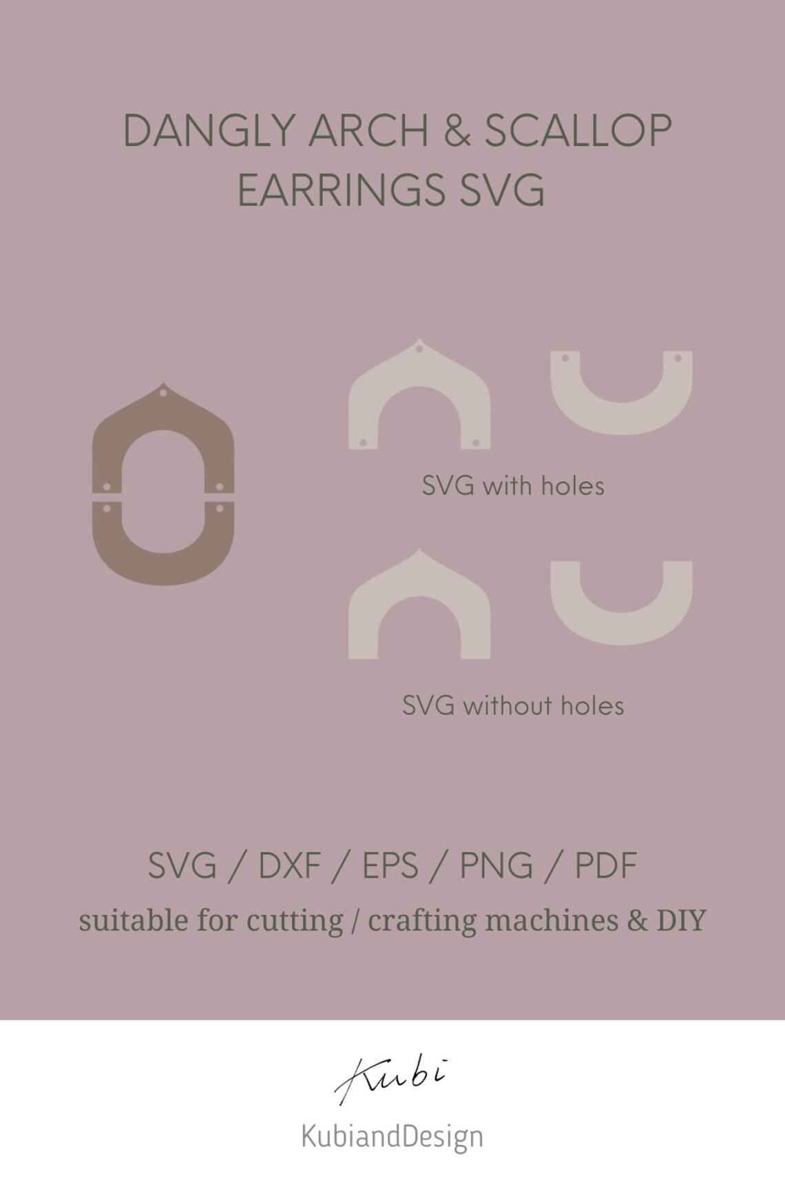 Dangle Arch Earrings SVG, Scallop and U Shape Earrings SVG Bundle ...