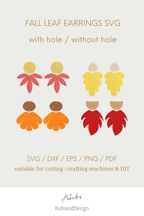 Leaf Earrings SVG Cut Files Fall Autumn Seasonal Earring - Etsy