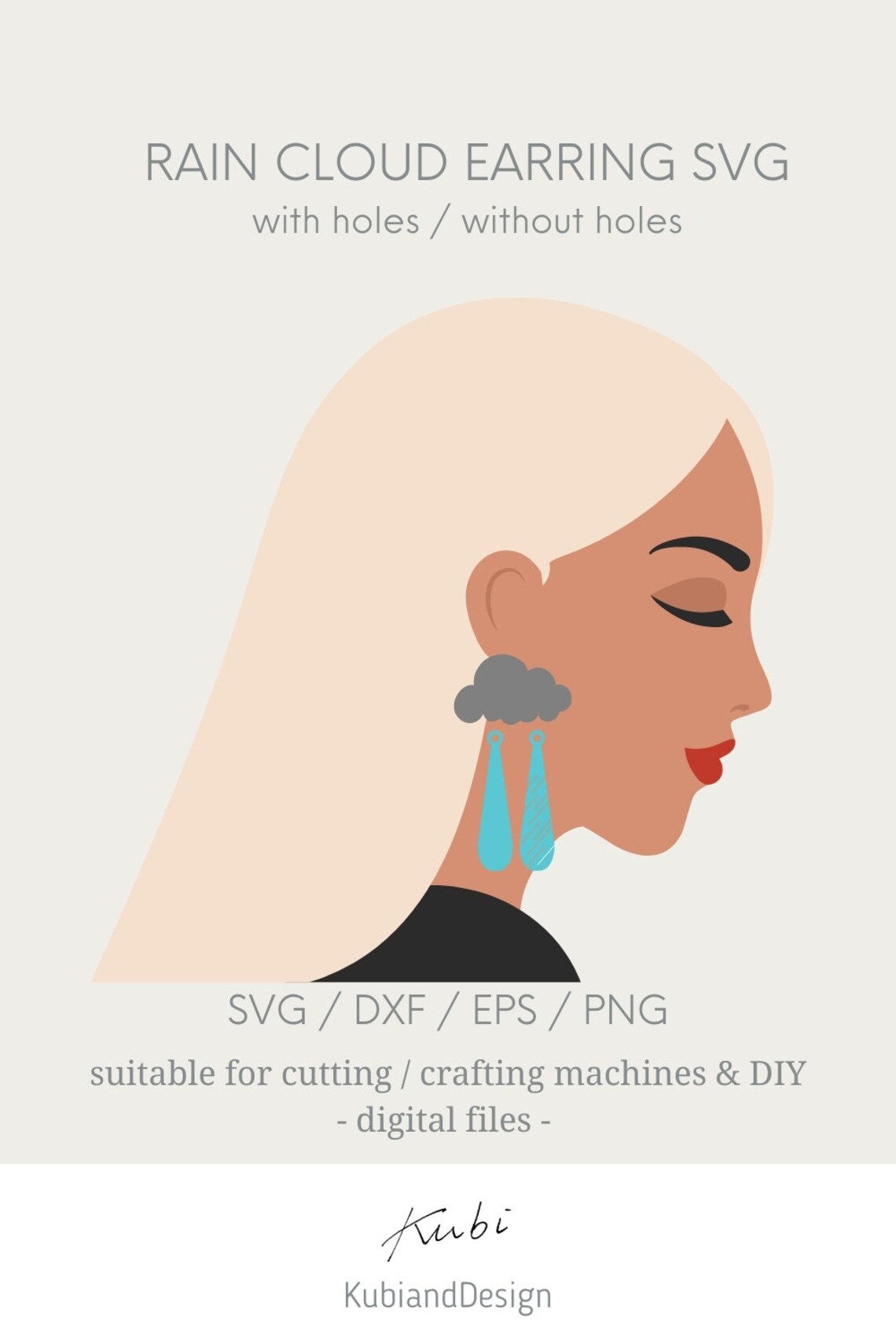 Cloud and Raindrop Earring SVG Cut Files, Dangle and Drop Earring ...