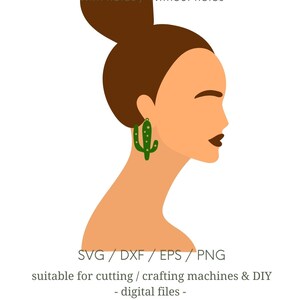 Cactus Earring SVG, Plant and Botanical Earring Template Bundle Cut ...