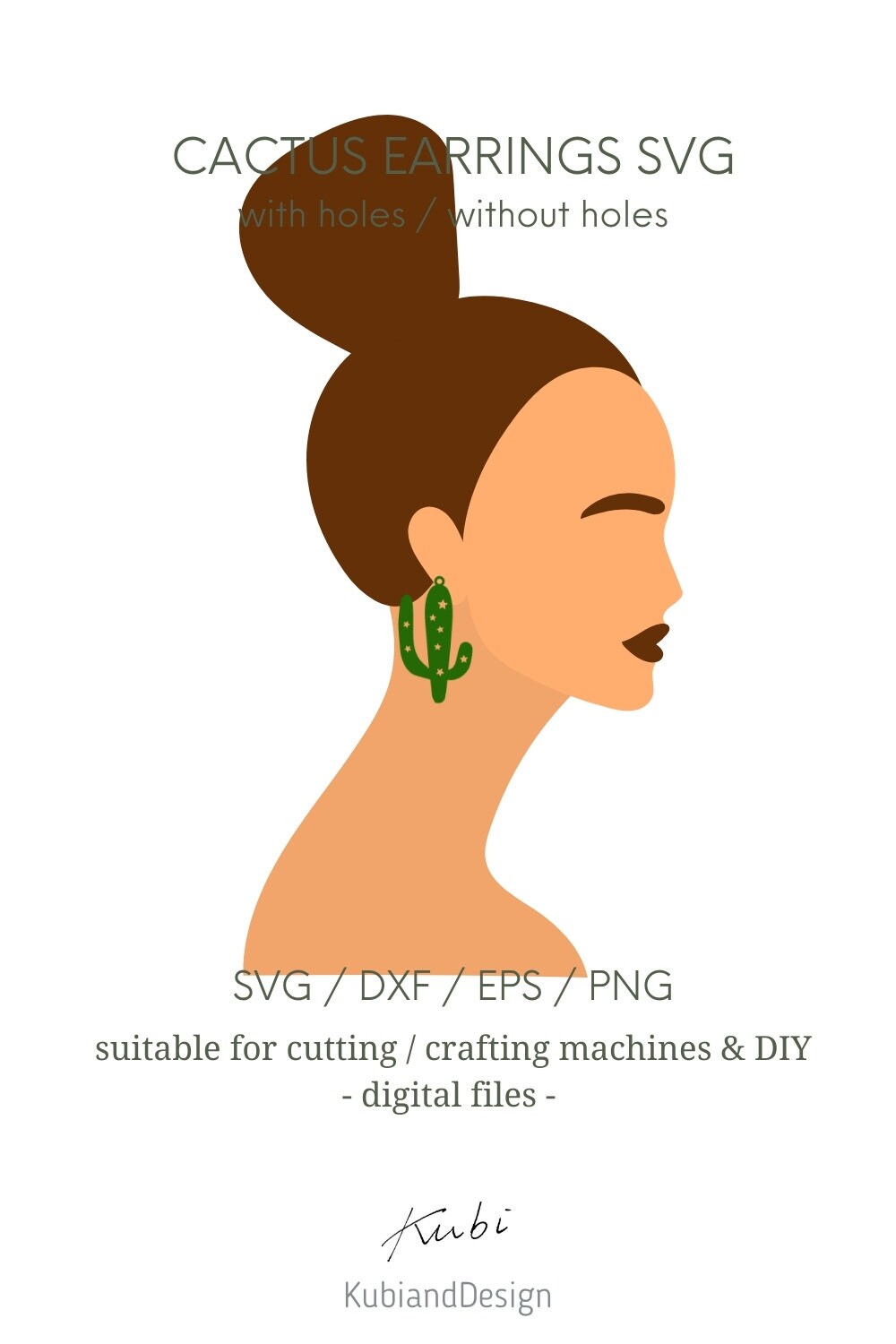 Cactus Earring SVG, Plant and Botanical Earring Template Bundle Cut ...