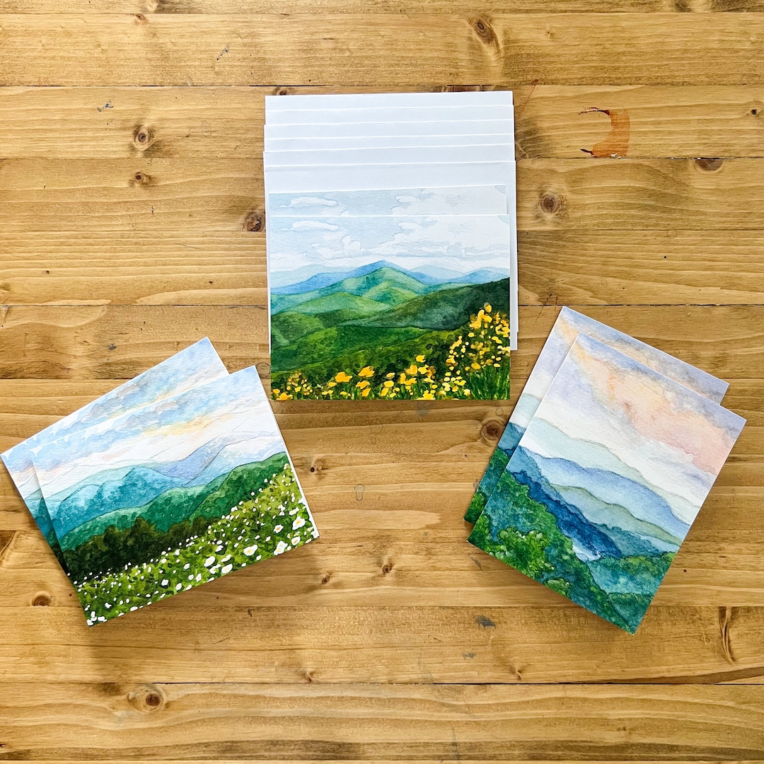 6 Pack Blue Ridge Mountain Landscape Greeting Cards - Etsy