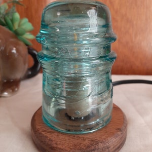 Glass Insulator Lamp W/ CD121 Desk Light, Table Lamp, Night Light Made ...