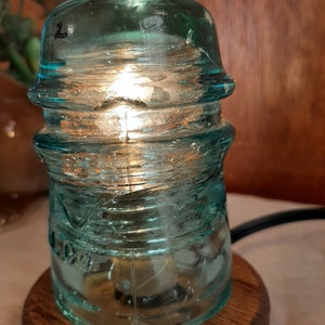Glass Insulator Lamp W/ CD121 Desk Light, Table Lamp, Night Light Made ...
