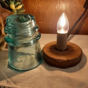 Glass Insulator Lamp W/ CD122 Desk Light, Table Lamp, Night Light Made ...