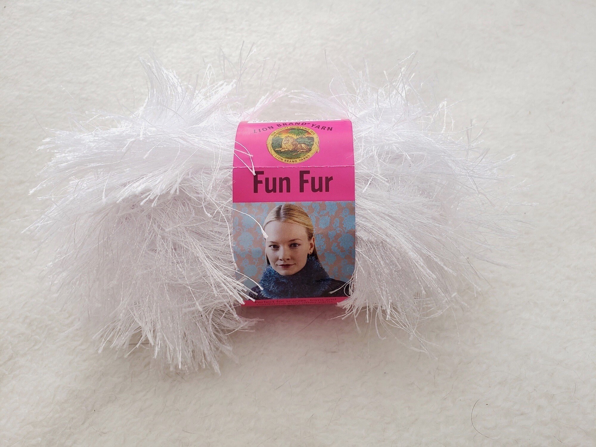 Fun Fur Yarn Soft Pink Chocolate White Black Lion Brand Yarn Eyelash ...