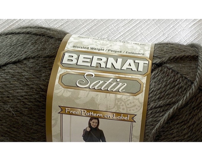 Bernat Satin Yarn Forest Mist Heather Worsted Weight Yarn Vintage ...