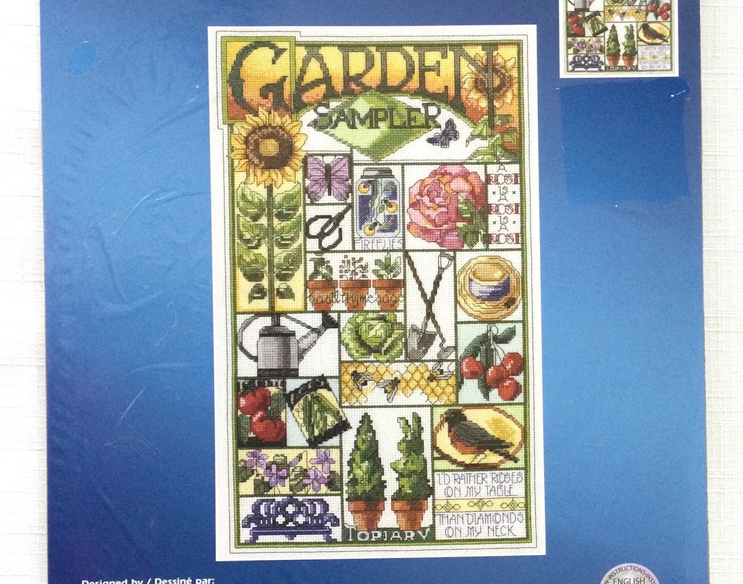 Garden Sampler Counted Cross-stitch Kit by Janlynn 023-0460 - Etsy