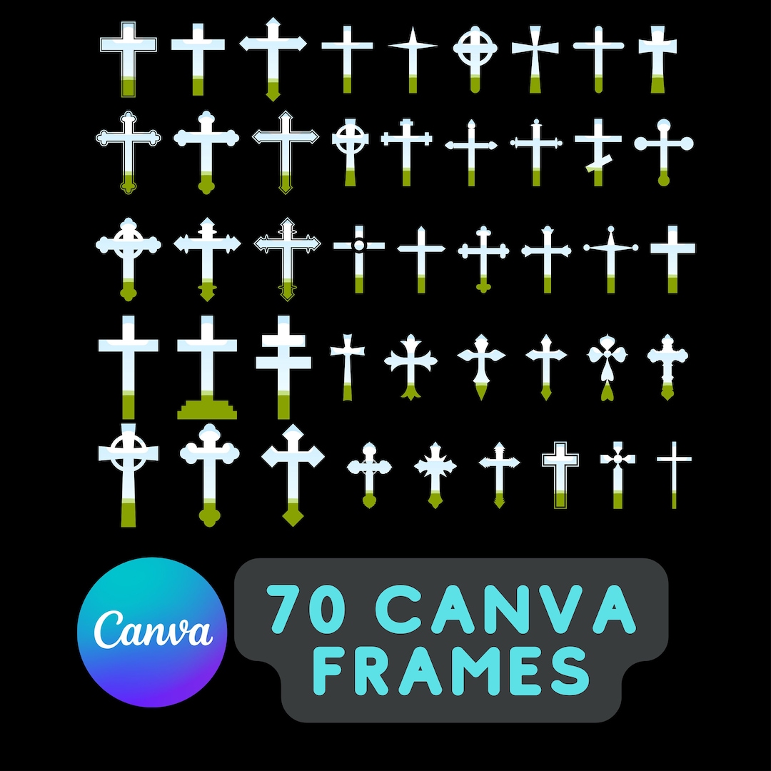 Cross Canva Frames Bundle: Beautiful and Easy Drag and Drop Designs for ...