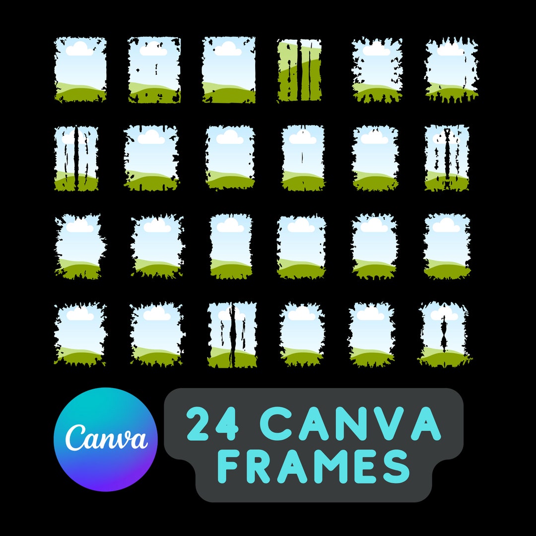 Editable Bleach Distressed Canva Frames Template for Drag and Drop ...
