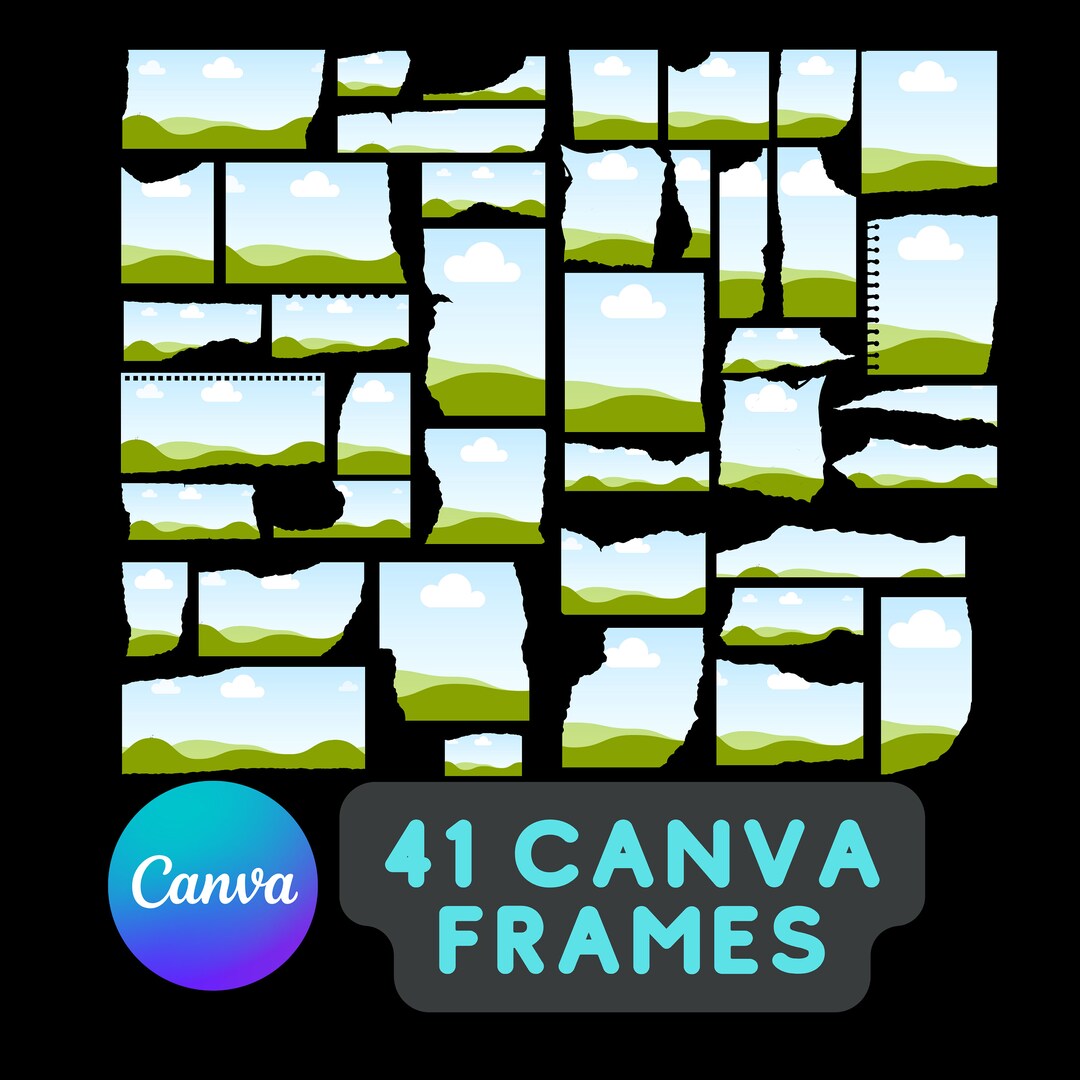 Ripped Paper, Canva Frames, Drag & Drop Torn Paper Textures, Digital ...