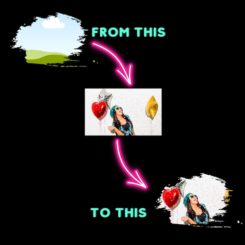 Brush Strokes Canva Frames, Drag & Drop, Editable Digital Download ...