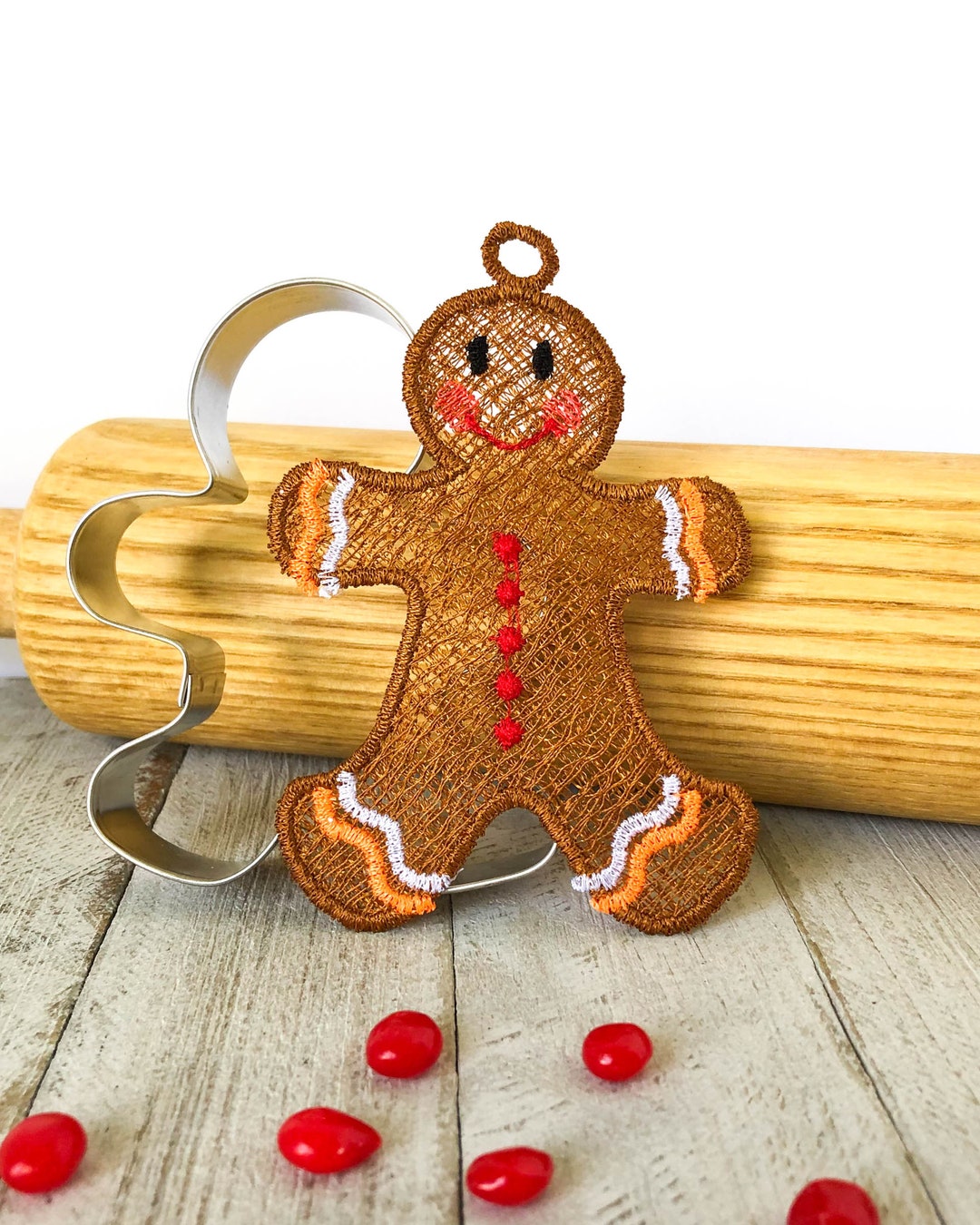 Embroidered Gingerbread Man Gingerbread Ornament FSL Gingerbread Boy ...