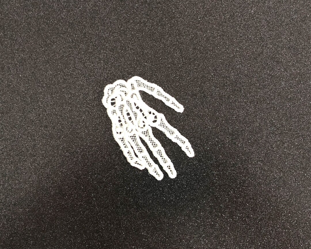 Skeleton Hand - Embroidered Halloween Ornament - Glow-in-the-dark ...