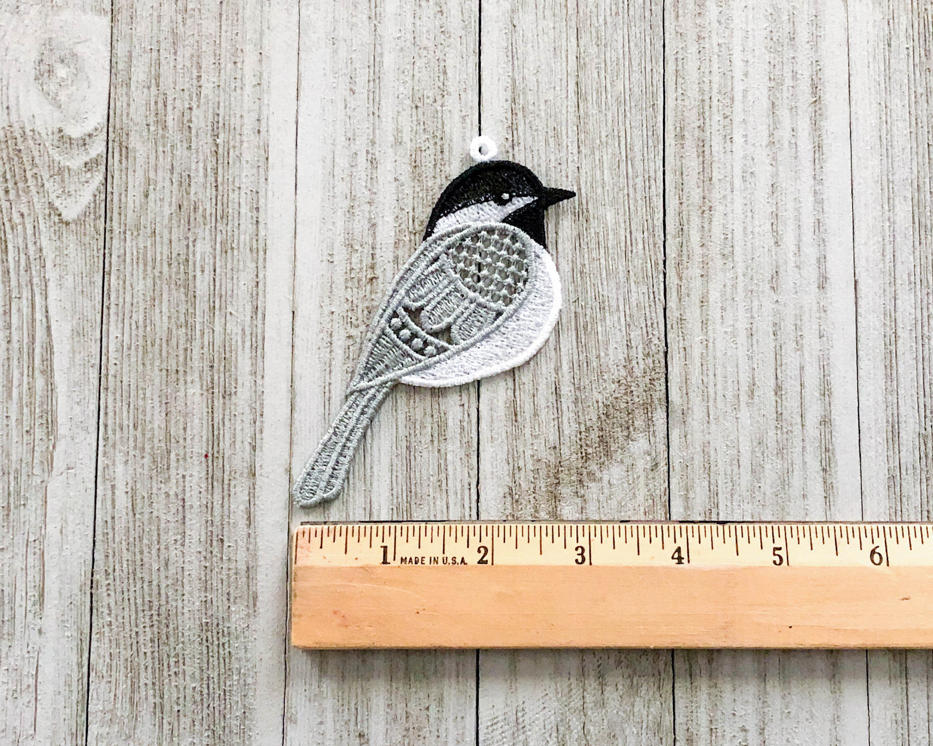 Embroidered Chickadee Christmas Ornament Bird Ornament FSL Ornament ...