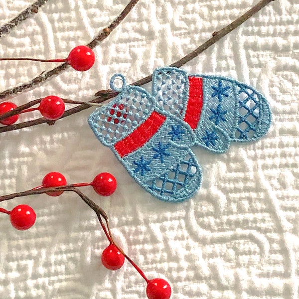 Embroidered Mittens - Etsy