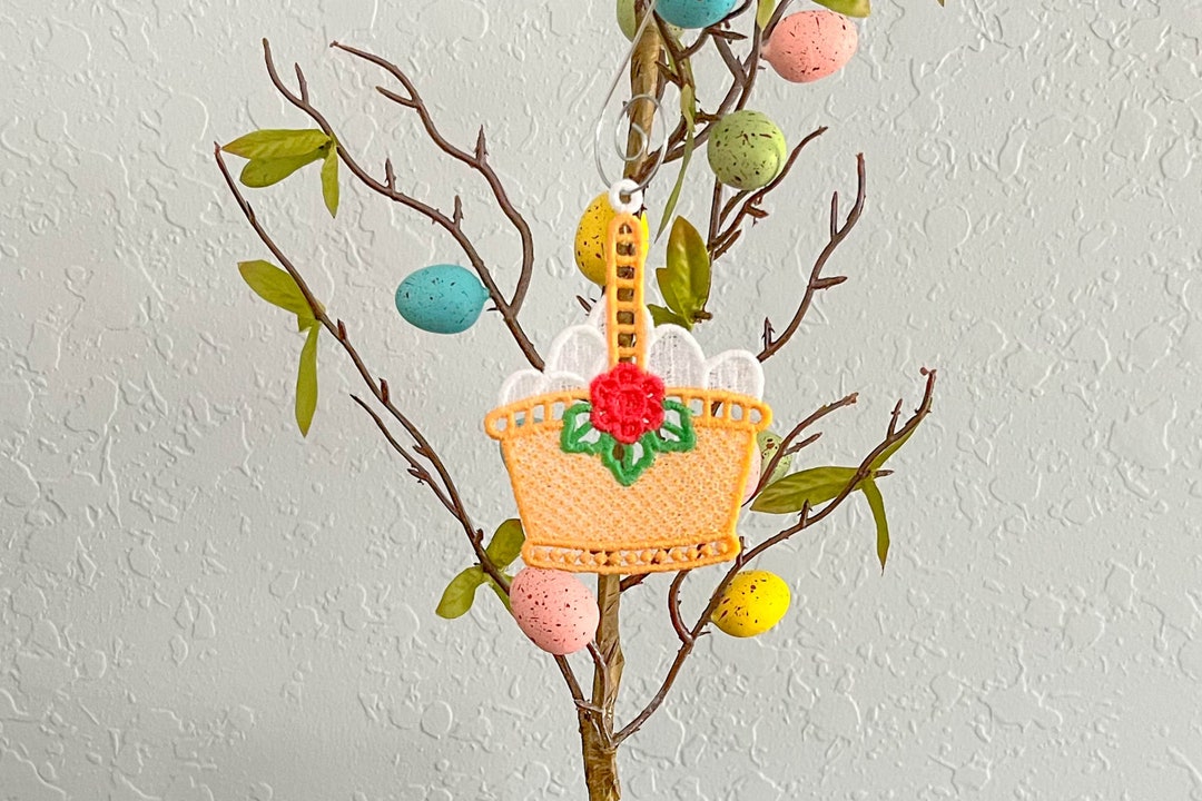 Embroidered Easter Ornament - Easter Tree - Easter Decor - Floral ...