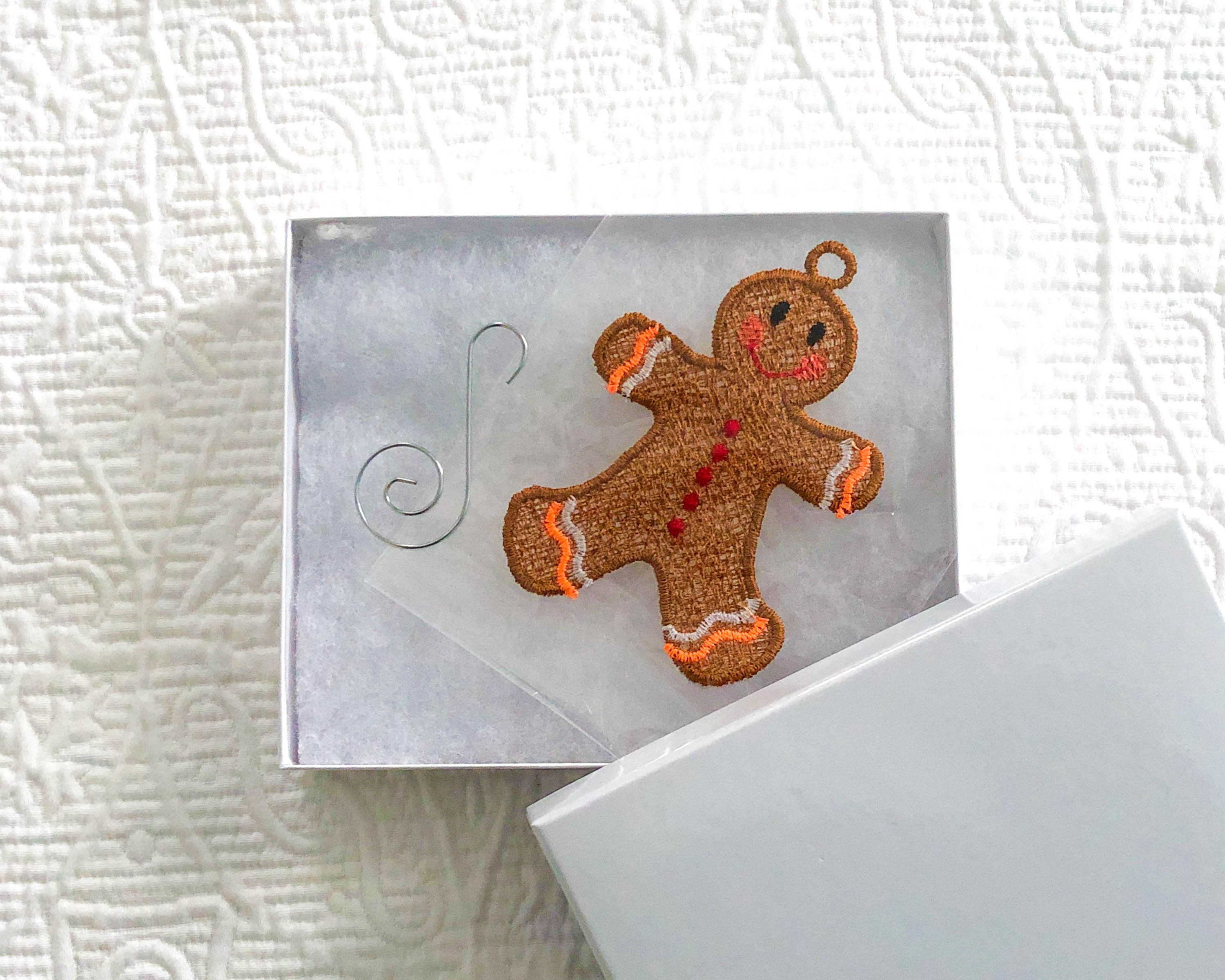 Embroidered Gingerbread Man Gingerbread Ornament FSL - Etsy.de