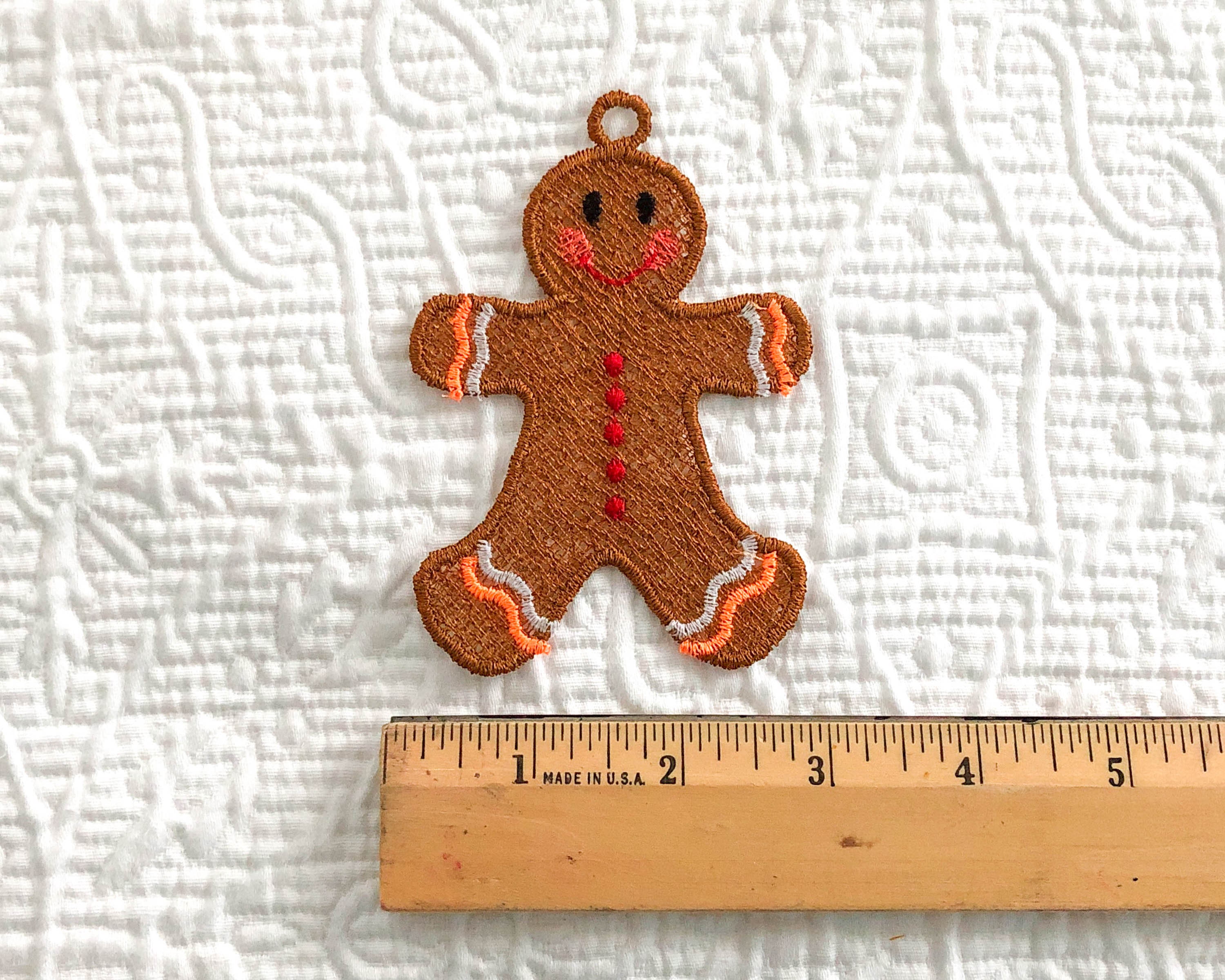 Embroidered Gingerbread Man Gingerbread Ornament FSL - Etsy.de