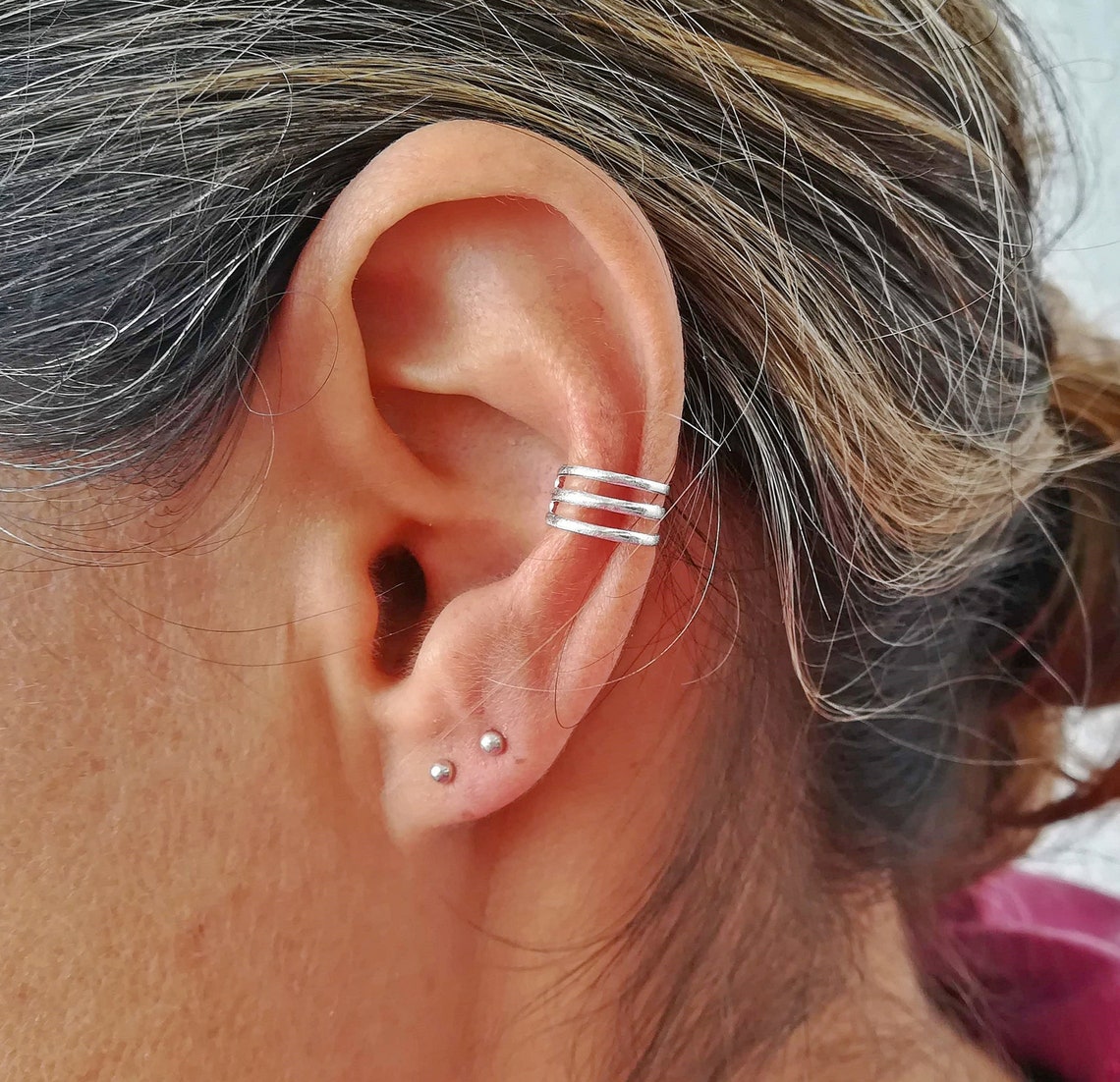 Triple Ear Cuff Conch Piercing Sterling Silver Ear Cuff - Etsy