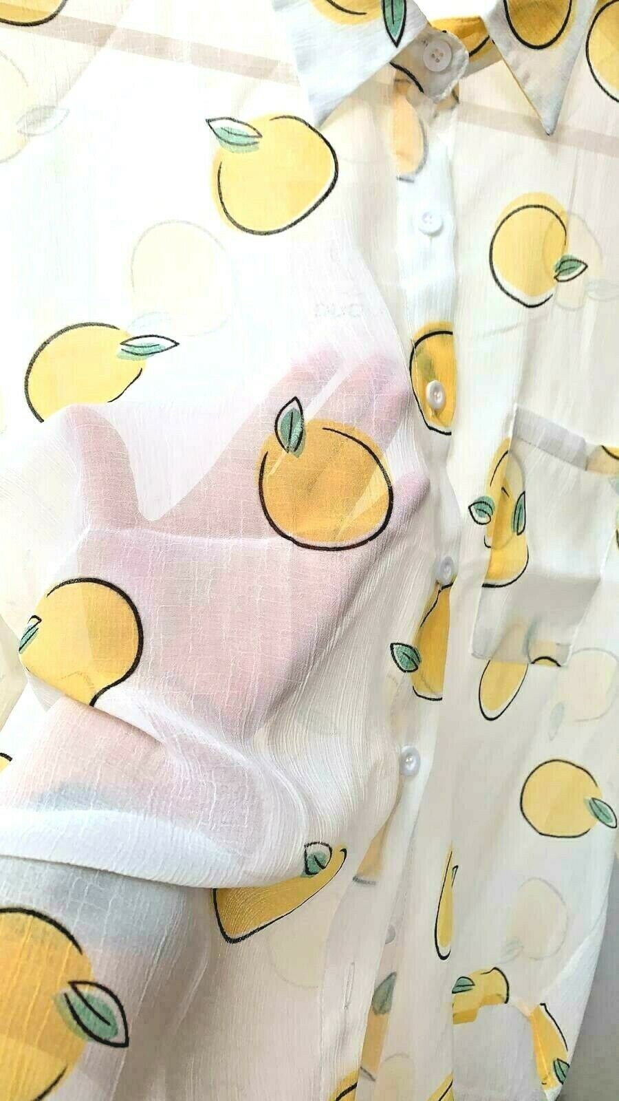 Extra Fun/ Sweet Transparent Lemon Print Blouse - Etsy