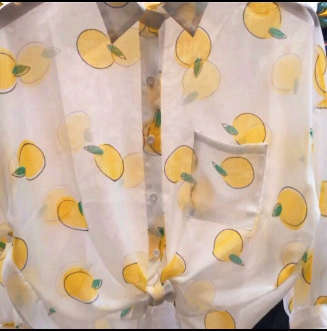 Extra Fun/ Sweet Transparent Lemon Print Blouse - Etsy