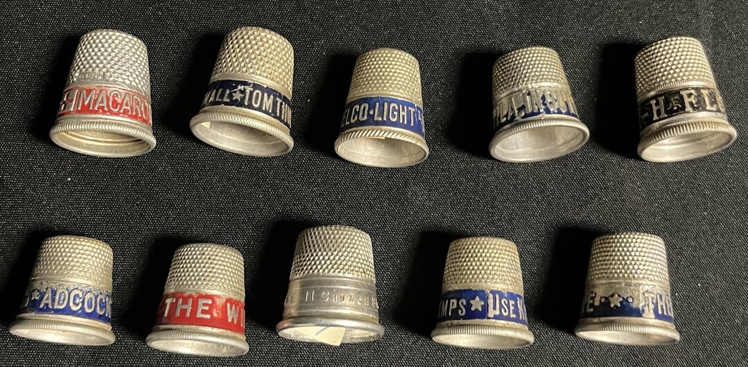 Lot of 10 Metal Vintage Advertising Thimbles (lot 17) - Etsy