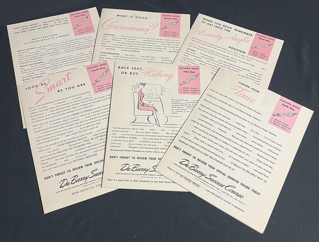 Complete Set of Original 1942 Du Barry Success Course Pamphlets Week ...