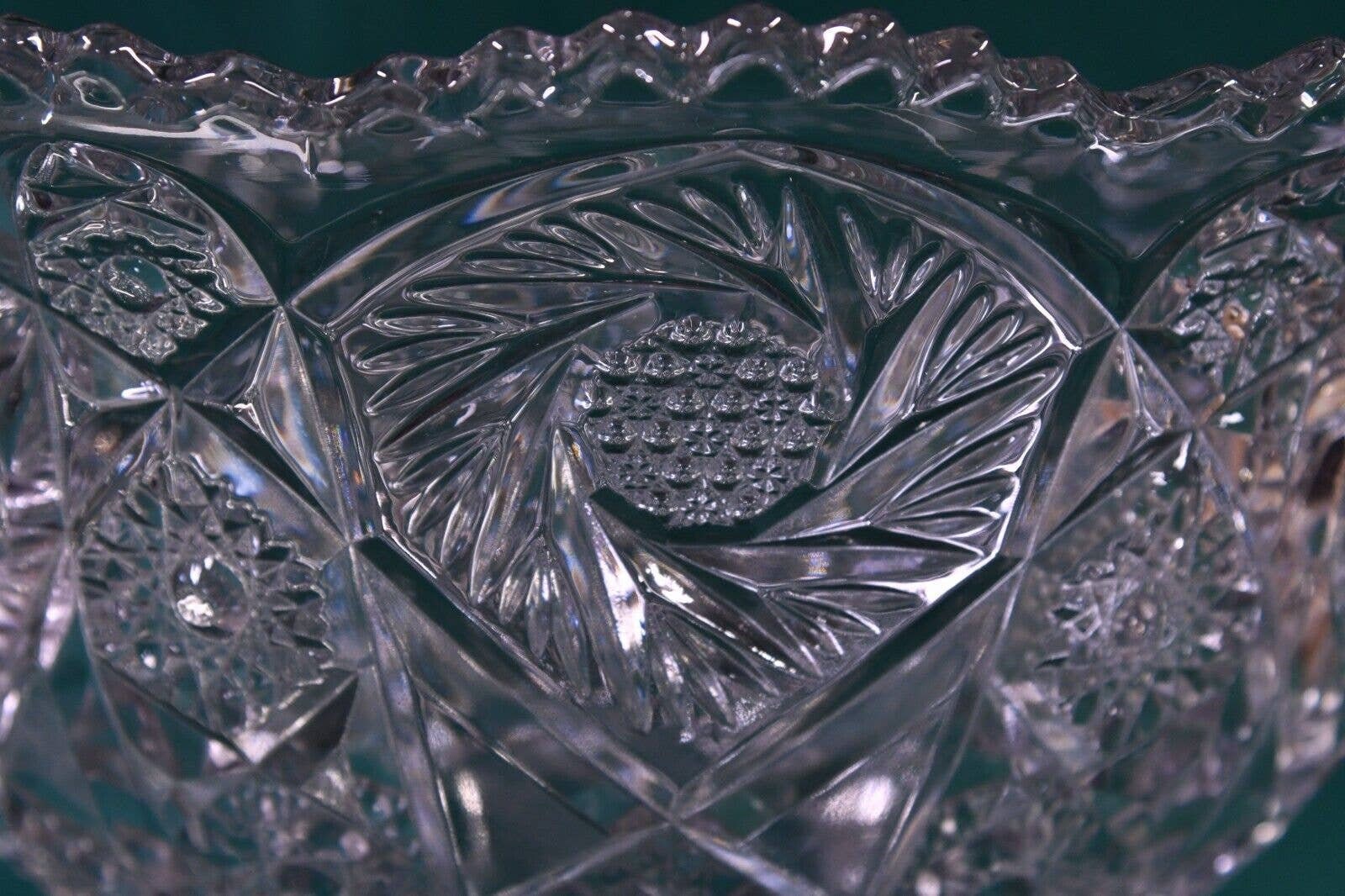 Imperial Glass Whirling Star Footed Punch Bowl Set W/ 11 Cups and Ladle ...