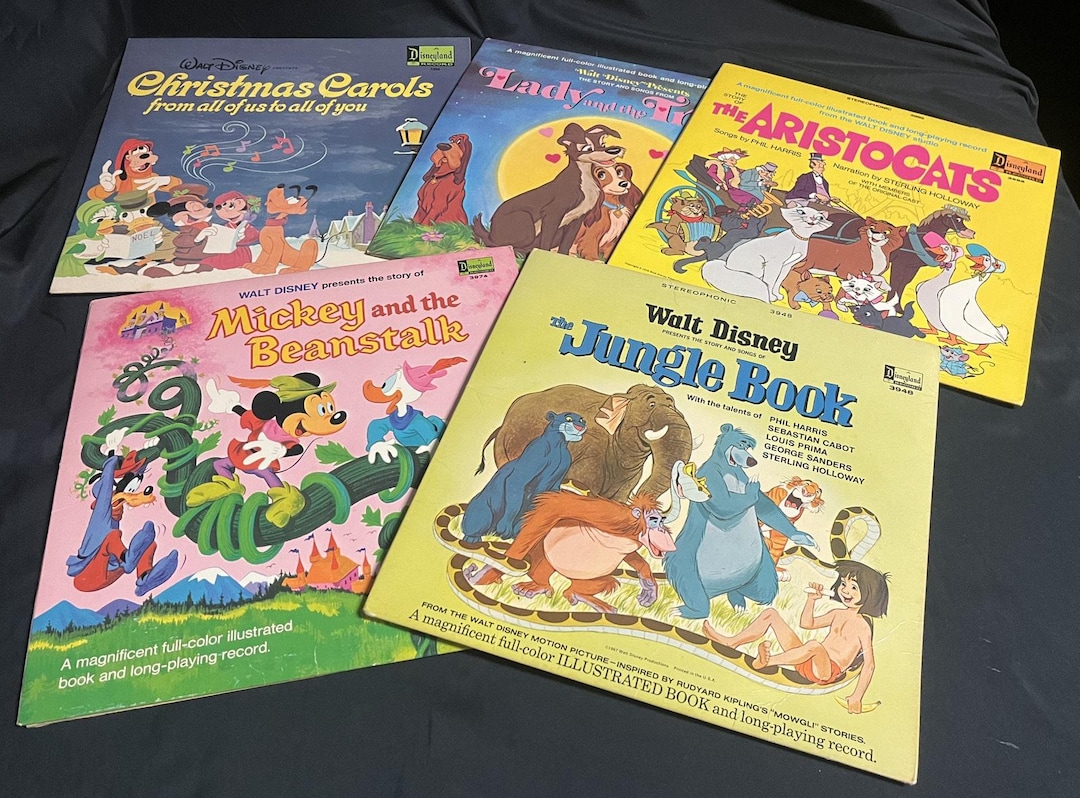 Lot of Vintage Disney and Children's Vinyl Records W Books - Etsy