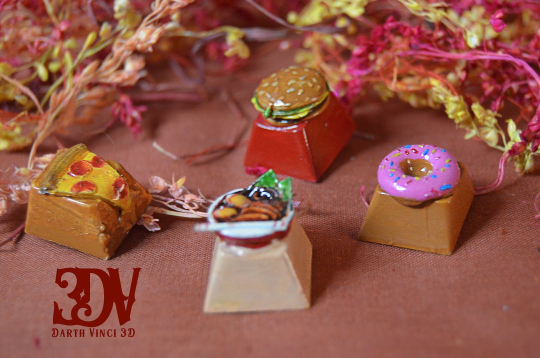 Keycaps Food Keyboard Gaming Mechanical Ramen Donut Pizza Burguer ...
