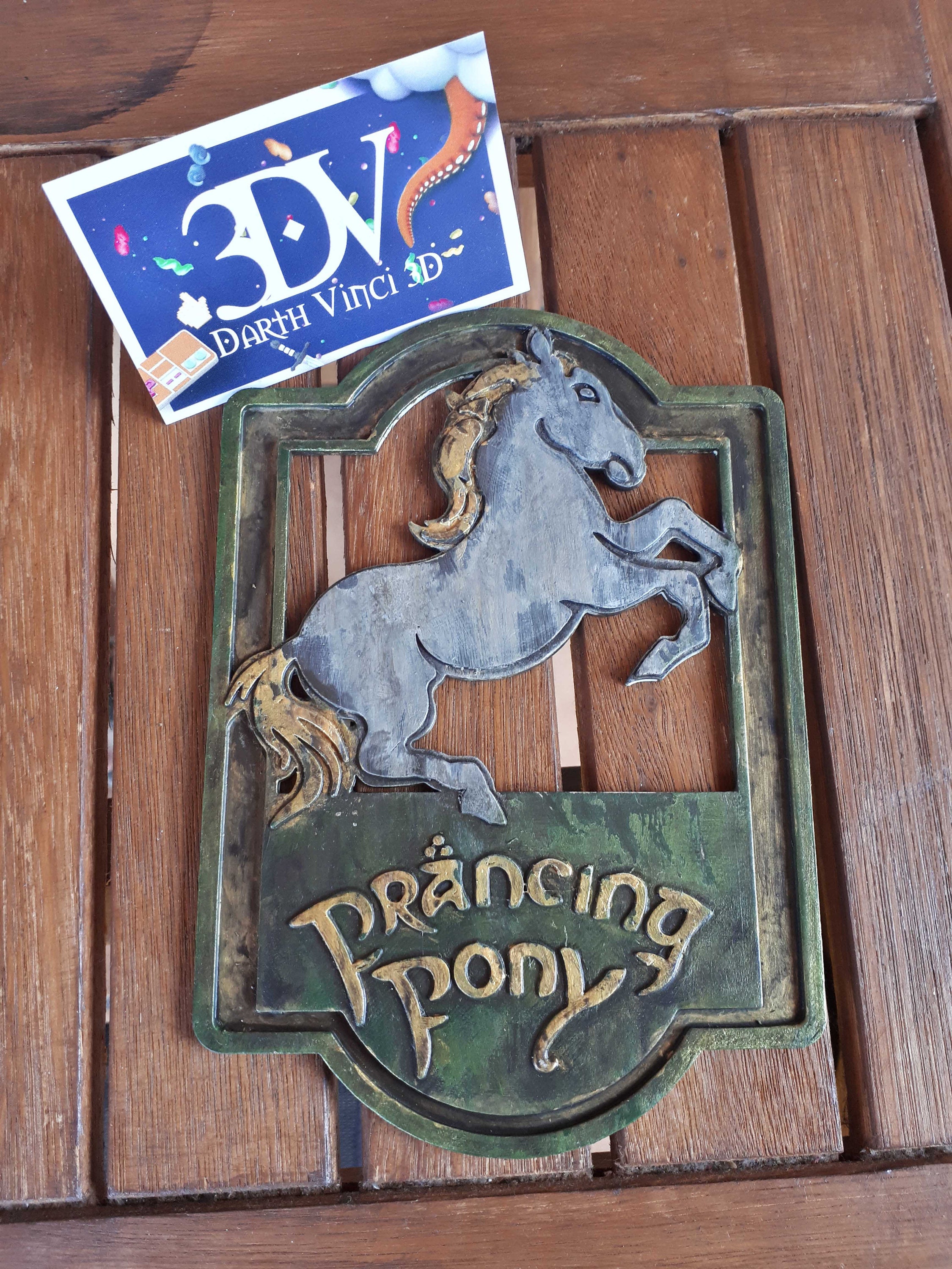 The Prancing Pony Sign Tabern Wall Art Frame Hobbit Esdla Lotr - Etsy
