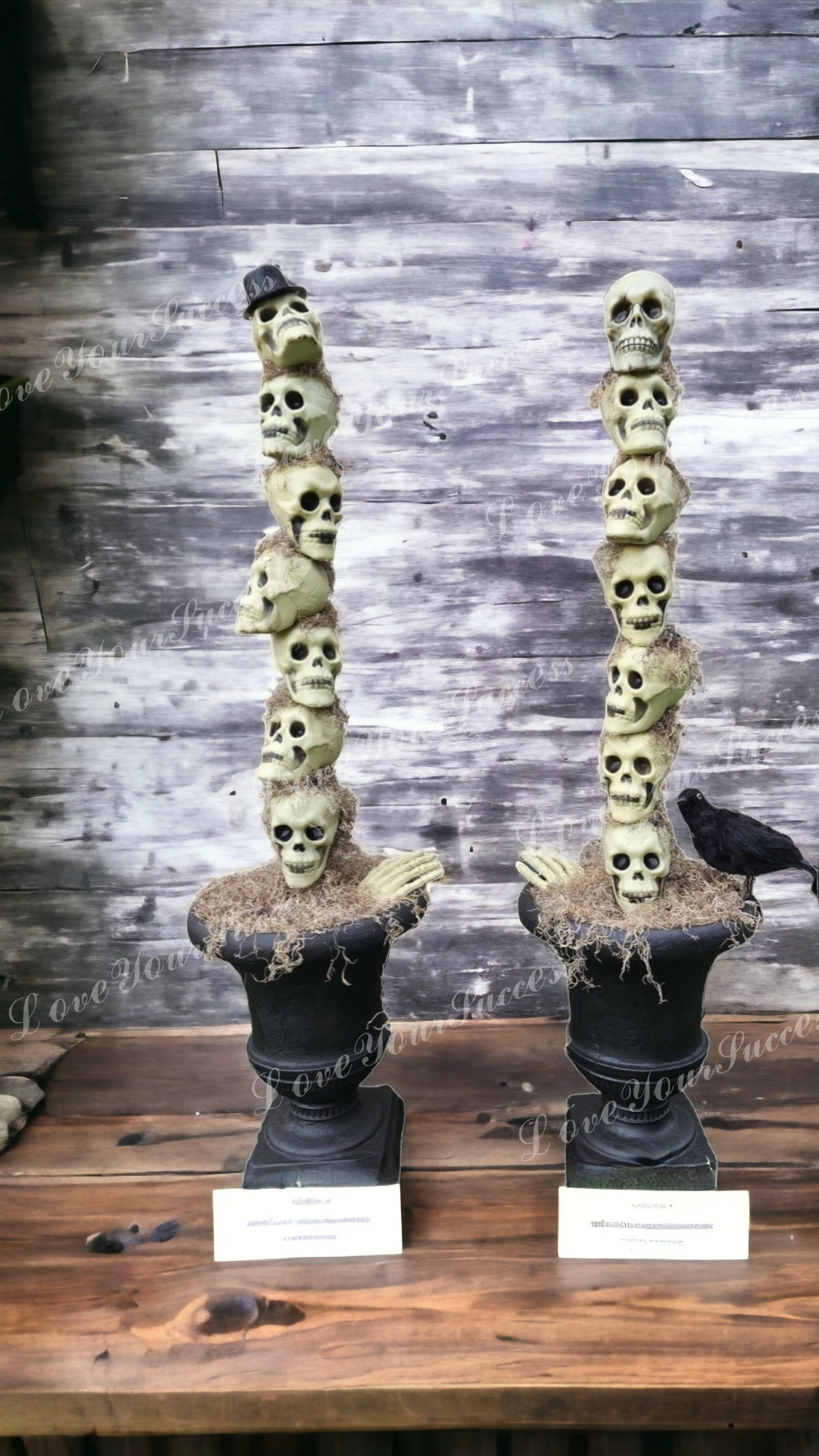 Stacked Skulls, 57in Glowing Skulls, Illuminated Skulls, Skulls for ...