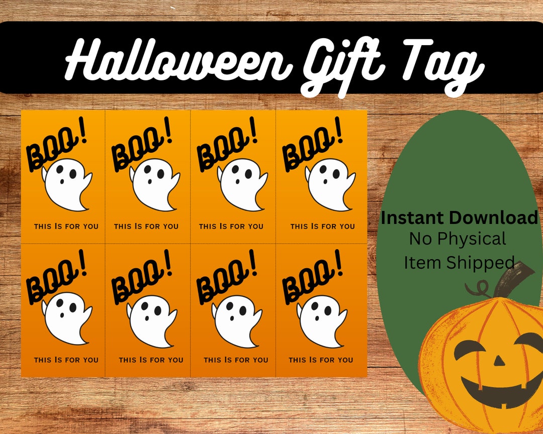 Ghost Halloween Gift Tag, Printable Boo Tags (digital Download) - Etsy
