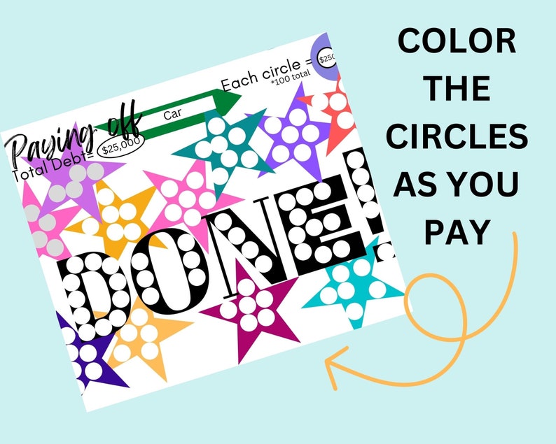 Debt Payoff Tracker Printable Debt Payoff Tracker Coloring - Etsy