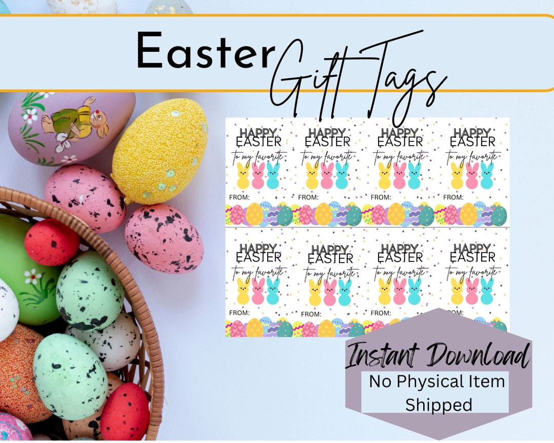 Peeps Easter Gift Tags, Printable Bunny Tags (digital Download) - Etsy