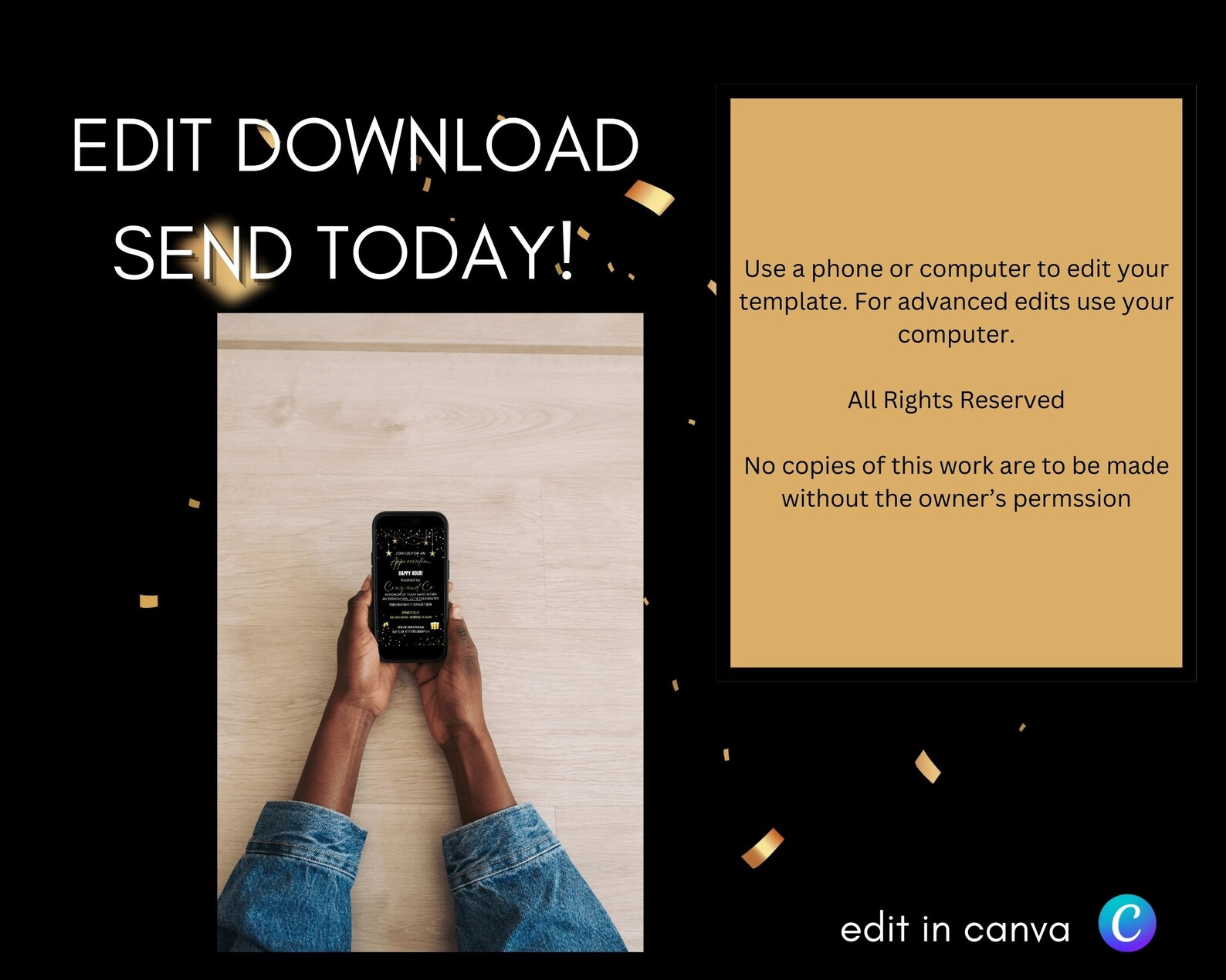 Digital Work Invitation for Happy Hour, Work Appreciation Invitation ...