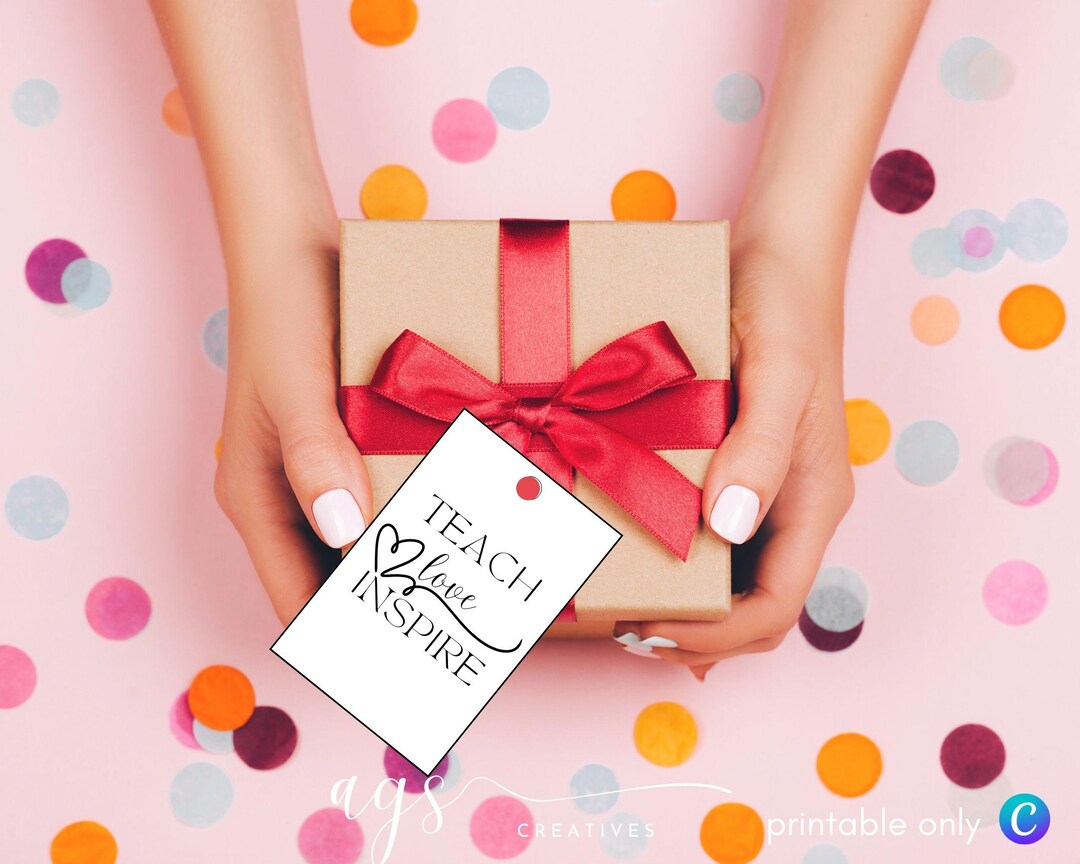 Printable Gift Tag, Teacher Christmas Gift Tag, Teacher Appreciation ...
