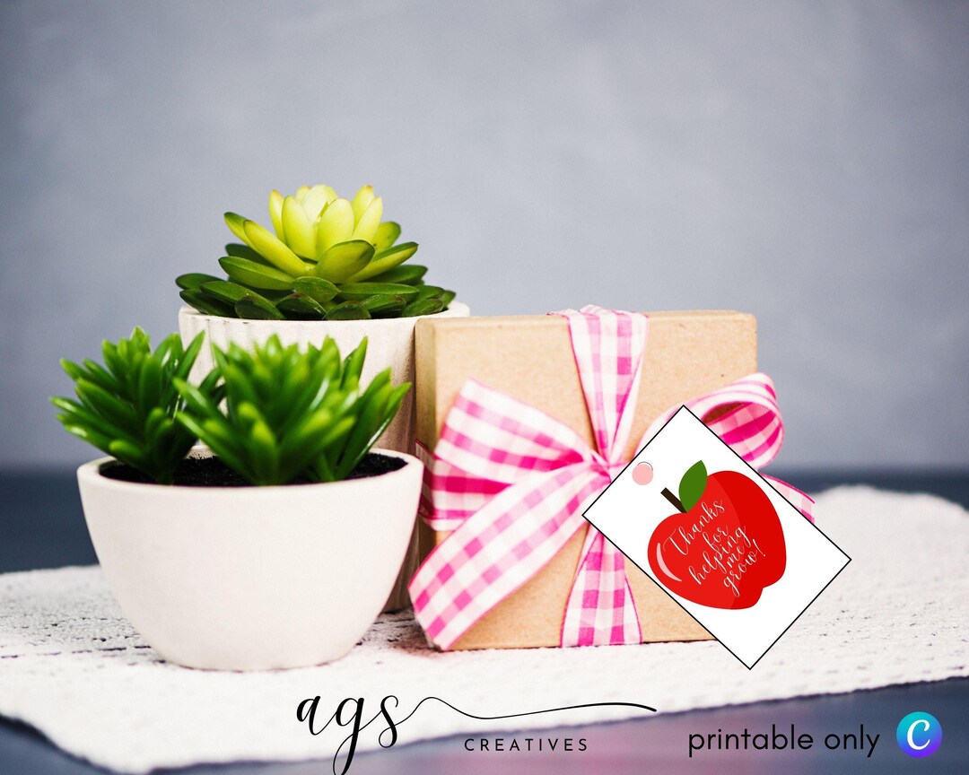 Printable Gift Tag, Teacher Christmas Gift Tag, Teacher Appreciation ...