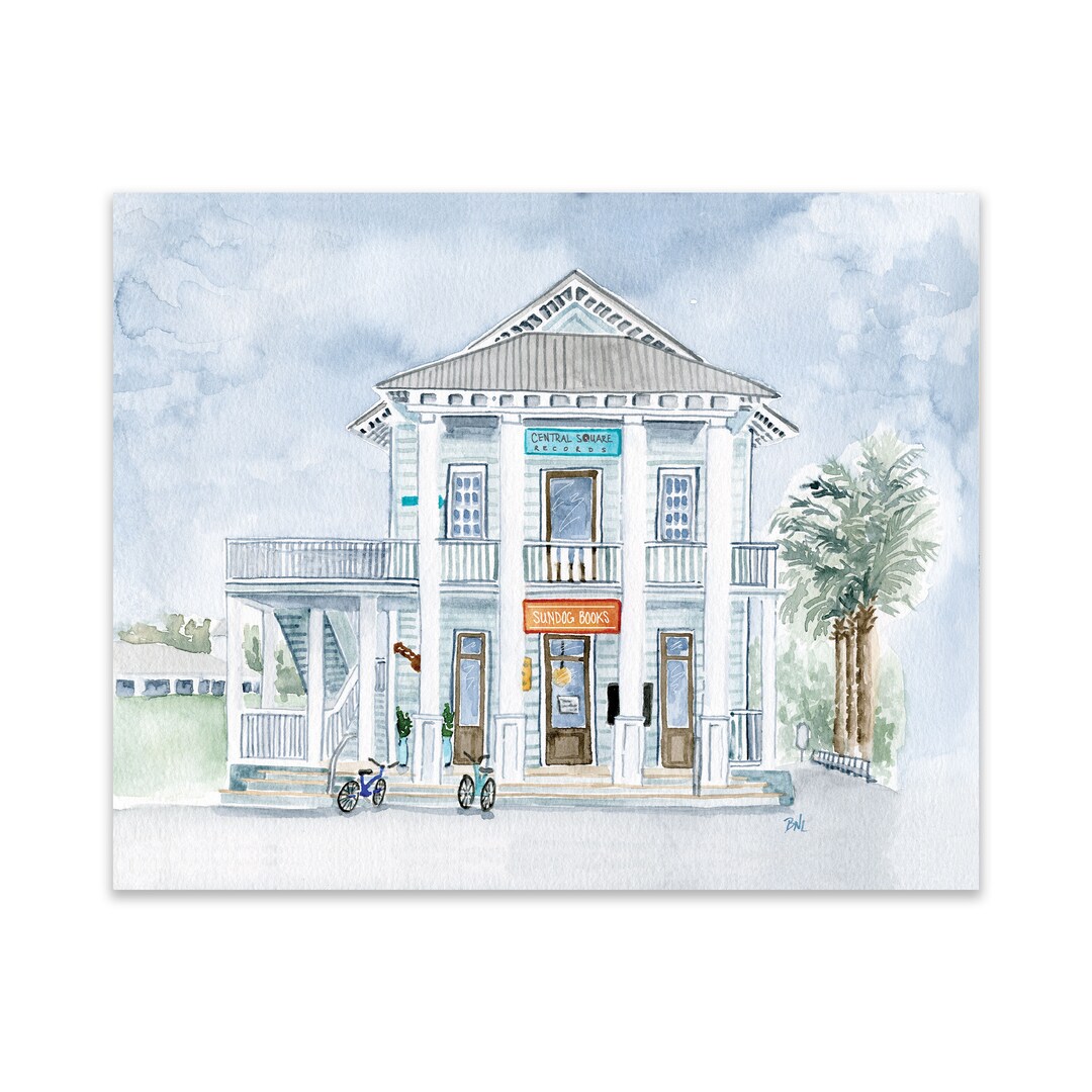Seaside Florida Art Print: Sundog Books Watercolor Painting - Etsy