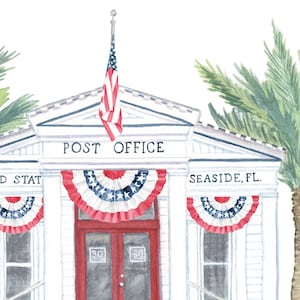 Seaside Post Office July 4th Edition | Watercolor Art Print | Seaside ...
