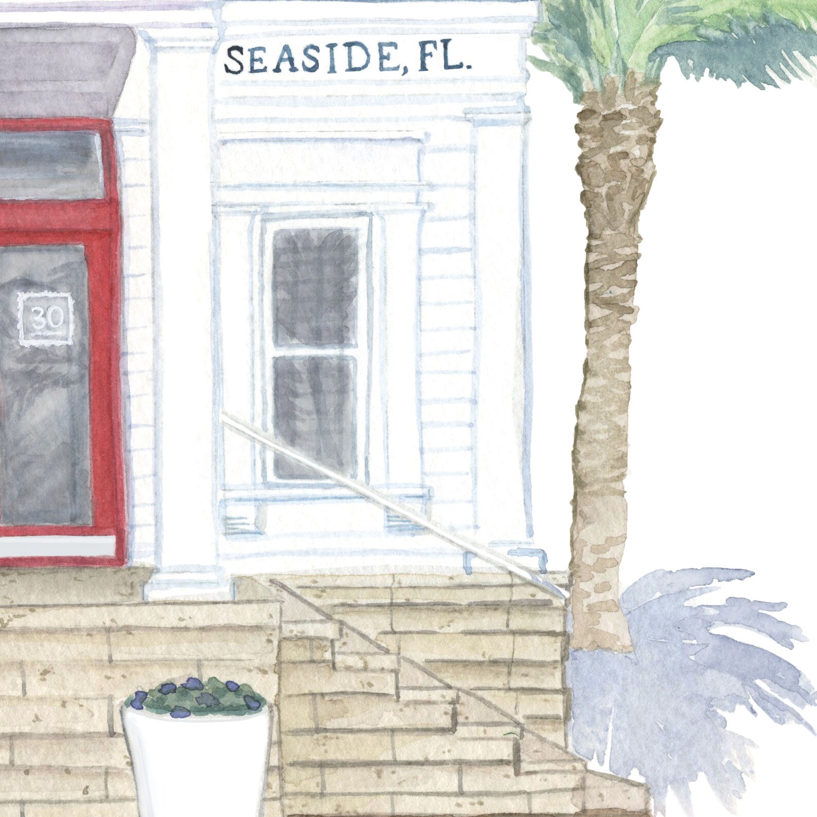 Seaside Florida Post Office | Watercolor Art Print | 30A - Etsy