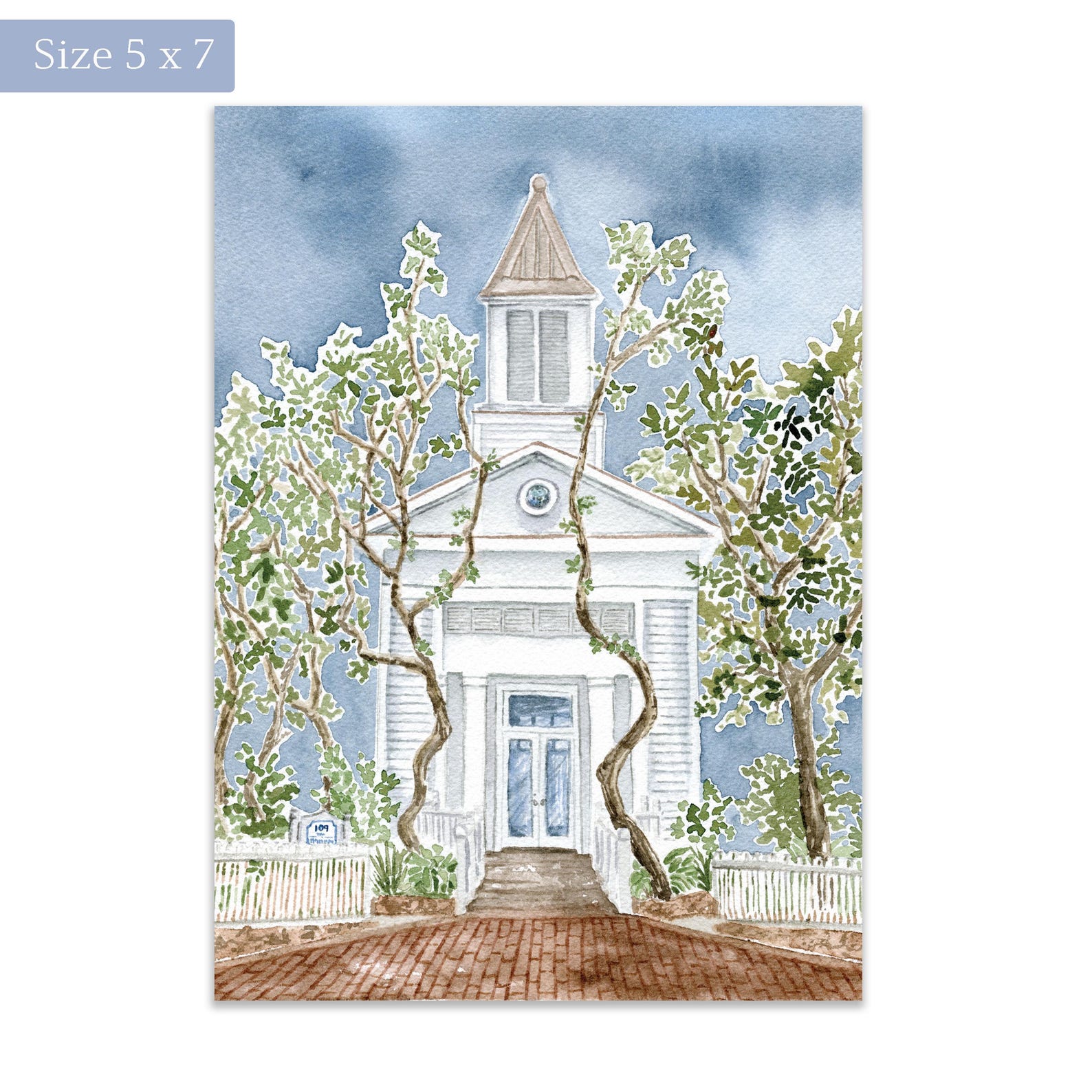 Watercolor Wedding Chapel Art Print: Carillon Beach 30A - Etsy