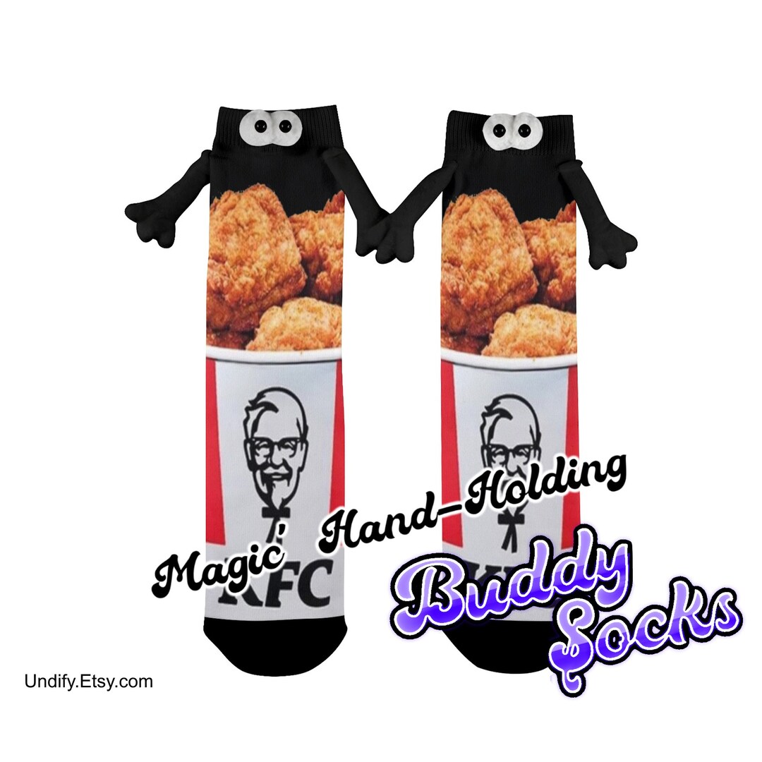 MAGIC "hand-holding" BUDDY SOCKS | Fast Food Chicken | Magnet Hands Link Friend Couples ...