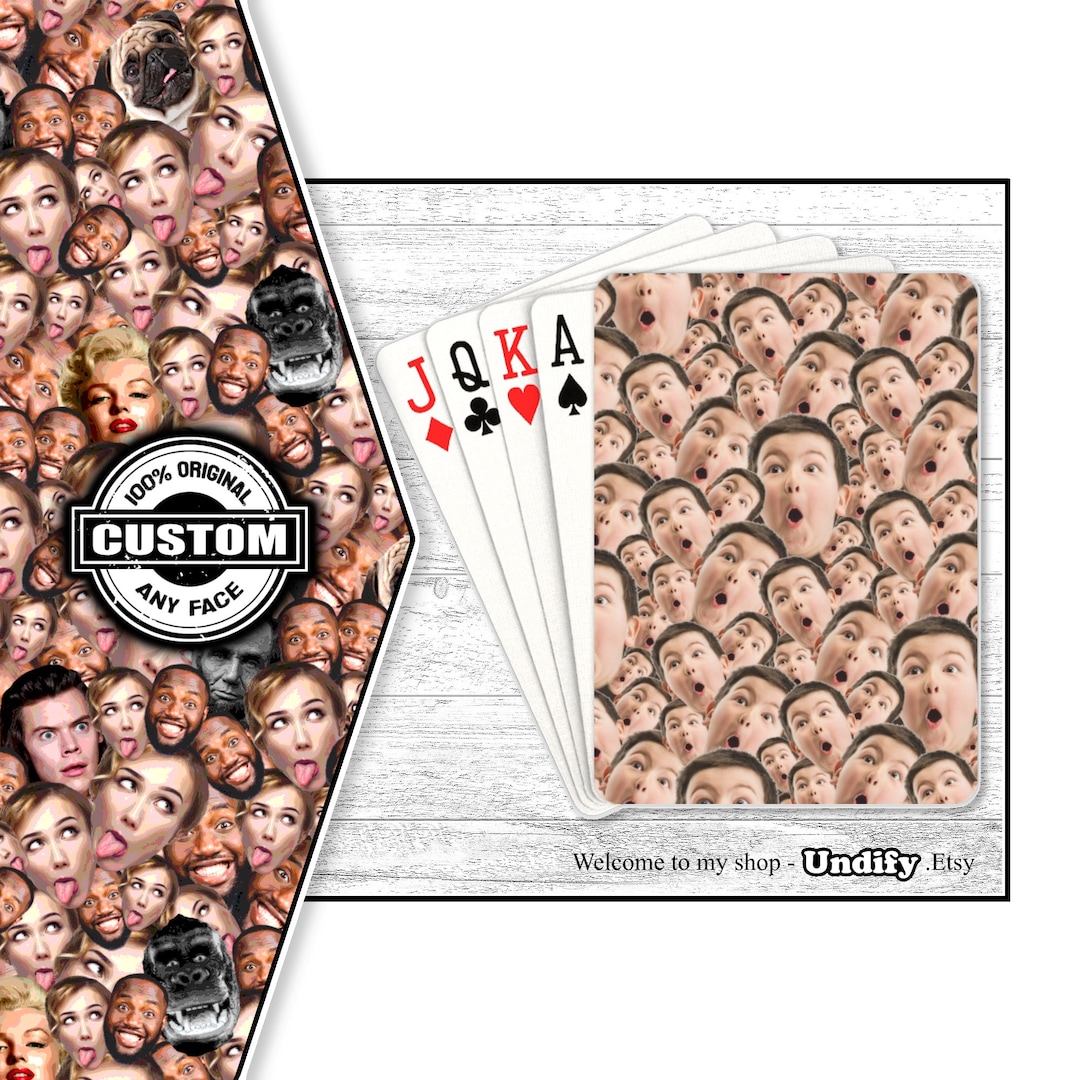CUSTOM PLAYING CARDS Personalised Face Photo Poker Cards. Personalised ...