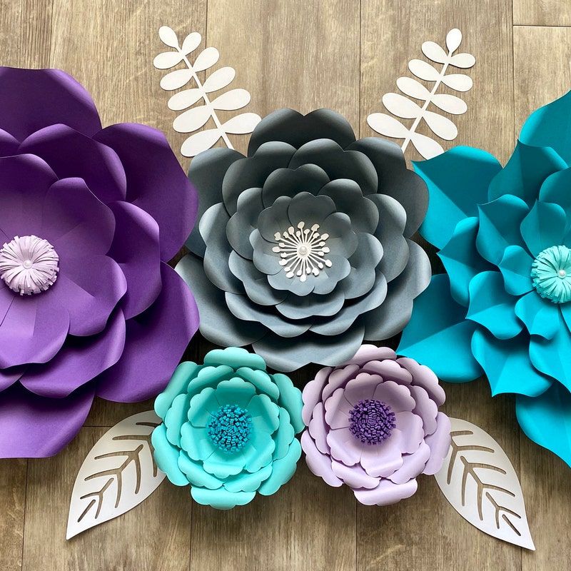 Purple Paper Flowers - Etsy