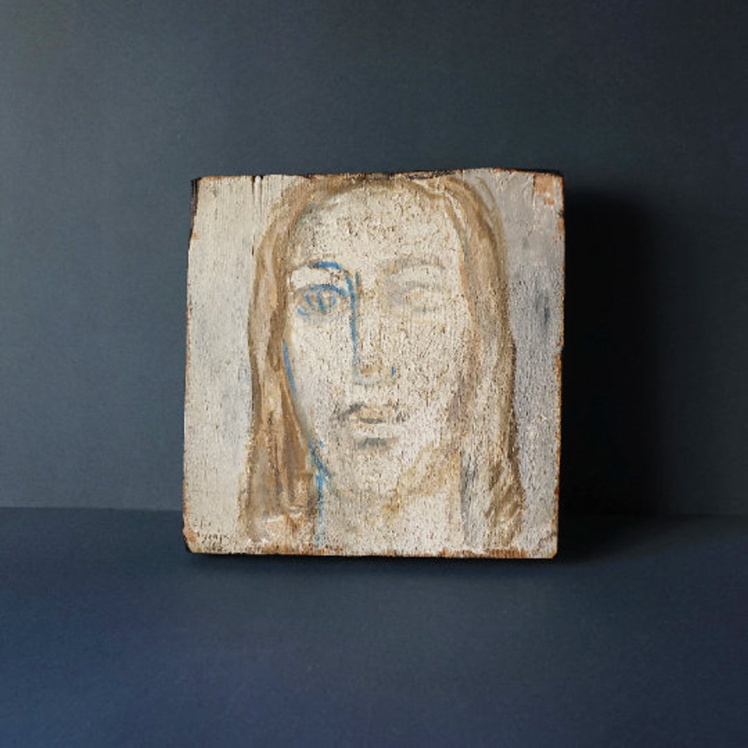 Icon of a Divine Face, Hand Painted With the Technique of Oil Painting ...