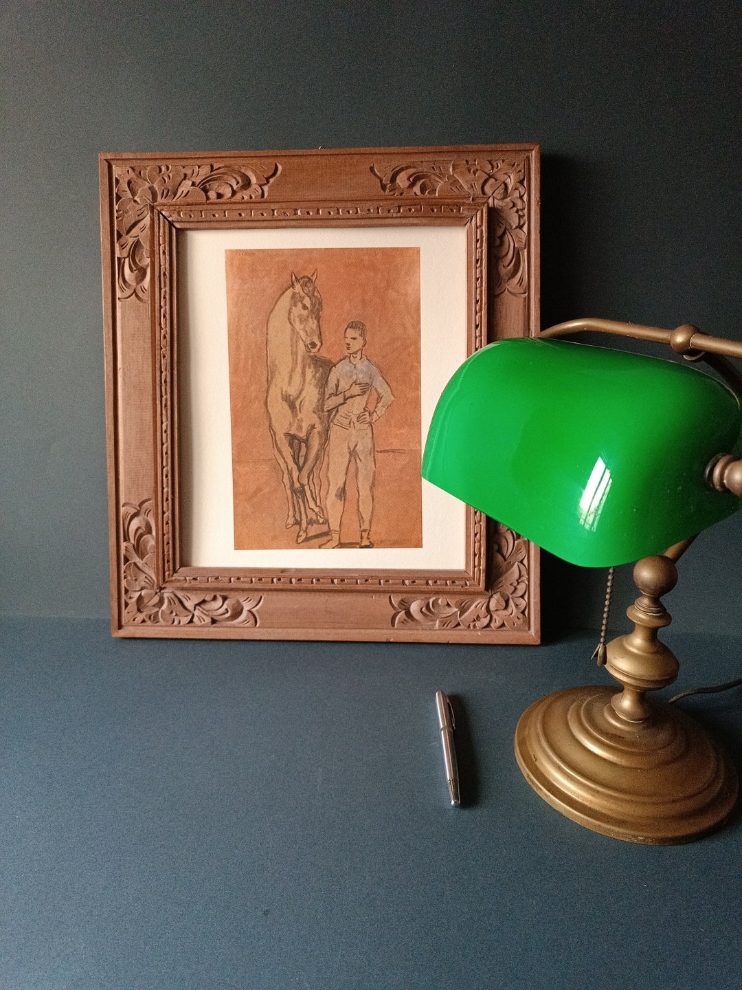 Picasso in a Hand-inlaid Wooden Frame With the Print picasso Muchacho ...