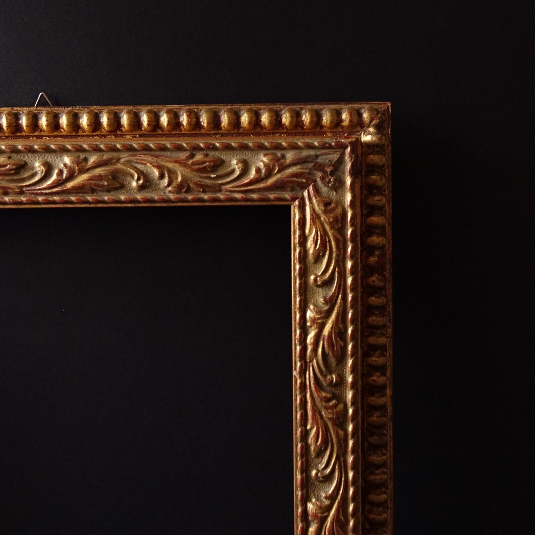 Vintage Rectangular Frame in Neapolitan Wood With Gold Leaf, Antique ...